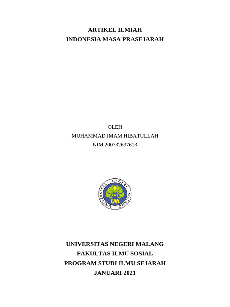 23_Muhammad Imam Hibatullah_Artikel Prasejarah Indonesia | PDF