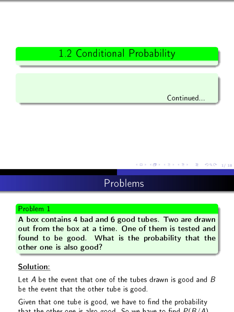 1.2 Conditional Probability - 2nd Part | PDF | Mathematics | Probability Theory