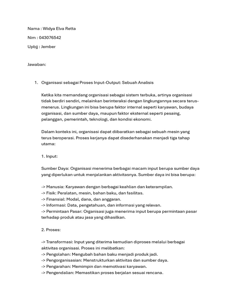 Tugas 1 Manajemen Operasi Jasa | PDF