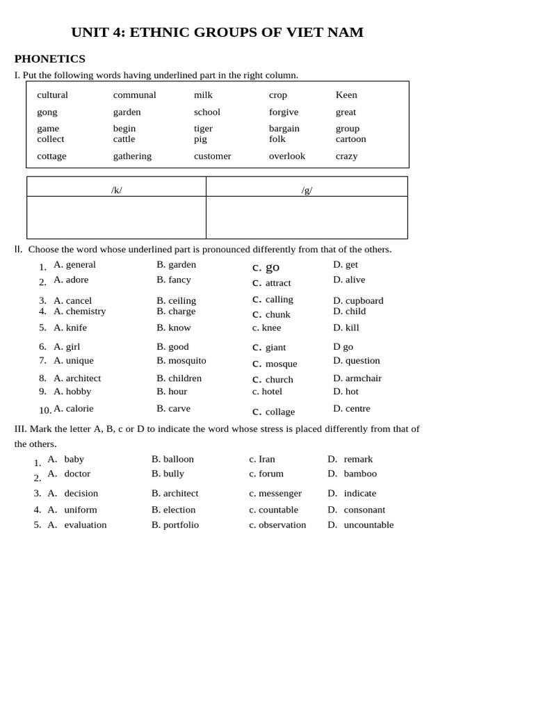 UNIT 4 | PDF | Vietnam | Southeast Asia