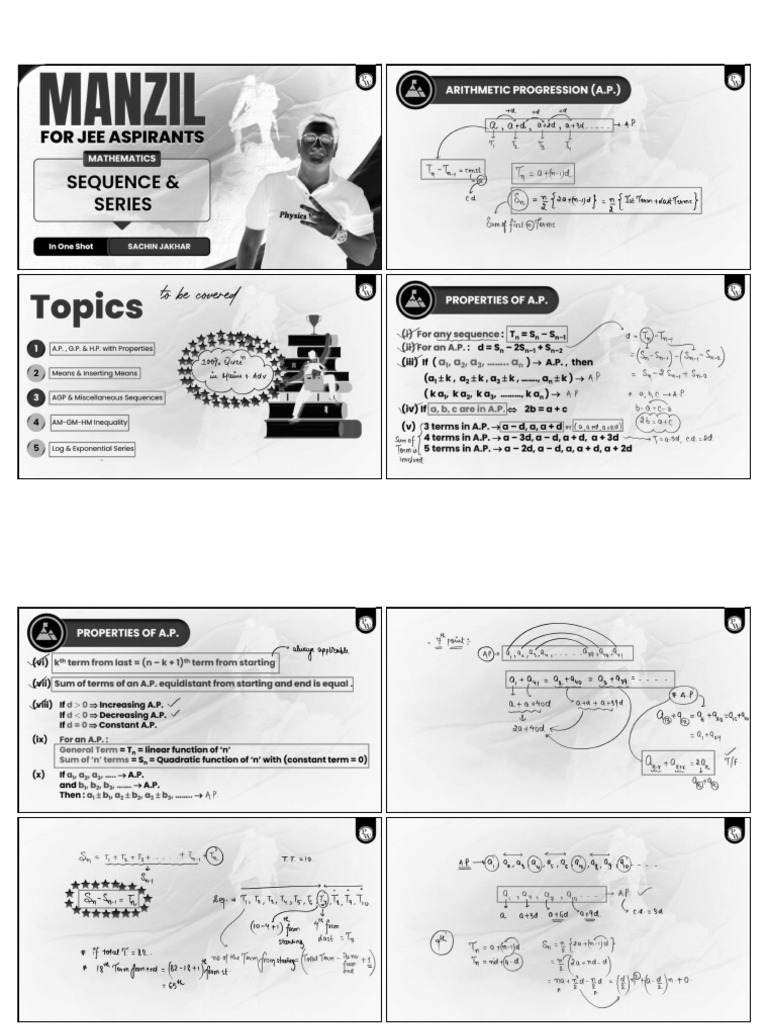 Sequence & Series - Class Notes - Manzil JEE 2025 - Converted-Invert | PDF