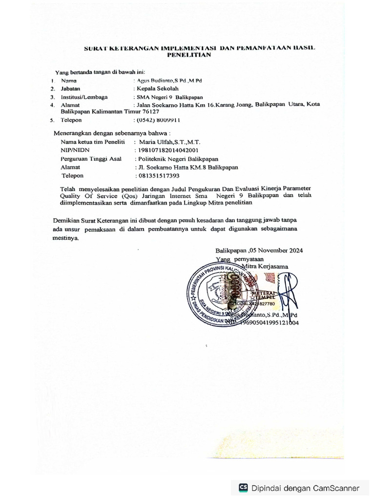 surat bast SMA 9 (2) | PDF