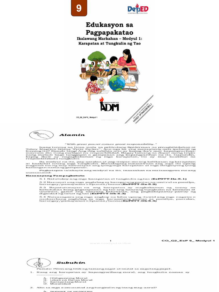 Esp 9 Q2 Mod 1 Pdf