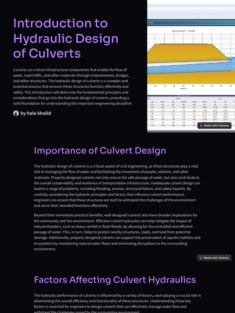 Introduction To Hydraulic Design of Culverts | PDF | Flood | Erosion