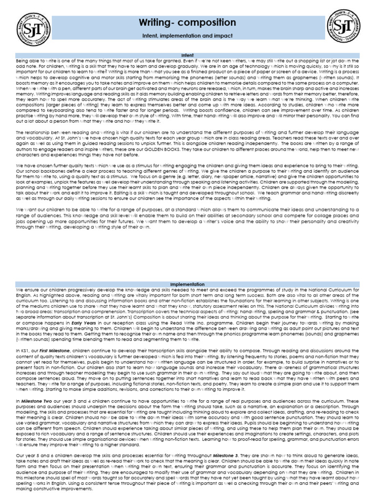 Writing 3 Is Compostion | PDF | Phonics | Behavior Modification