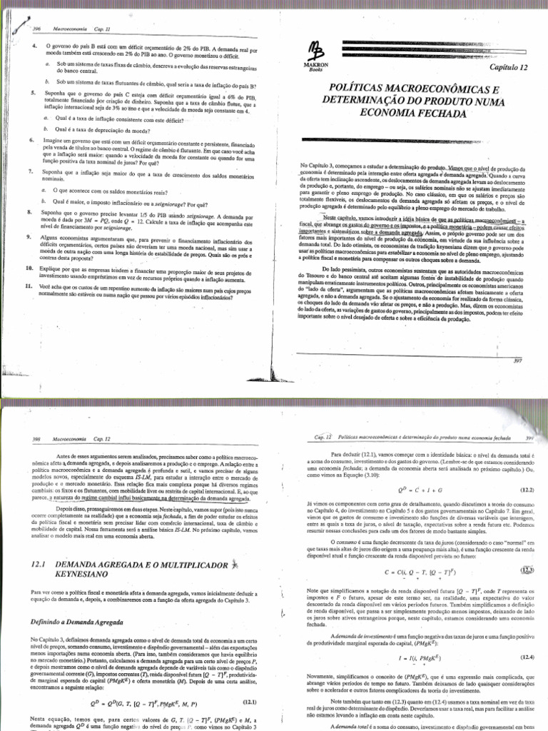 Cópia de Macroeconomia - SACHS, J. LARRAIN, F. Cap12 | PDF