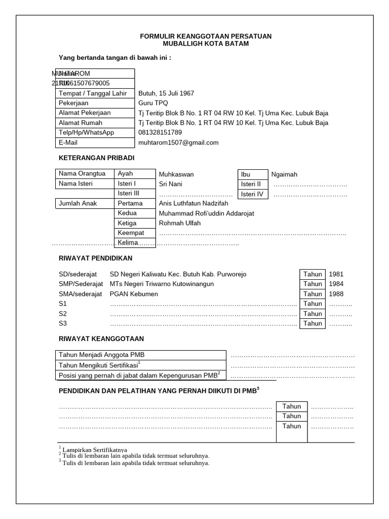 FORMULIR_ANGGOTA_PMB | PDF