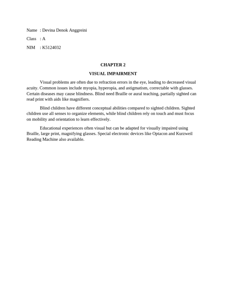 Chap 2 - Visual Impairment | PDF
