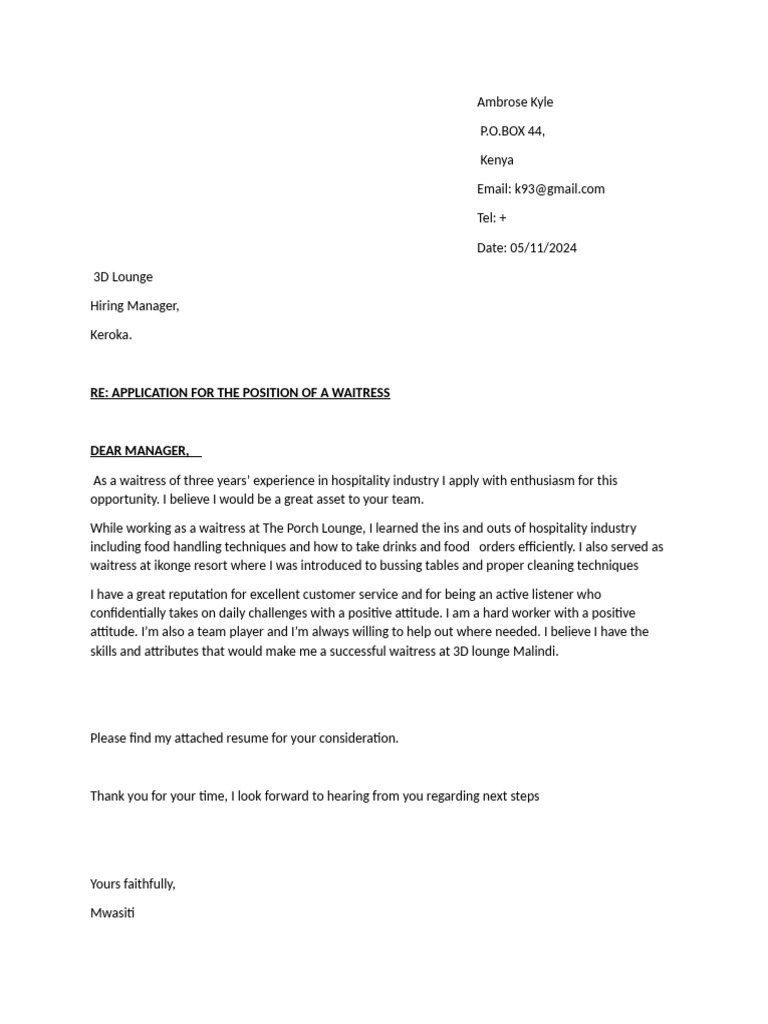 Kyle Cover - Letter - For - CV | PDF