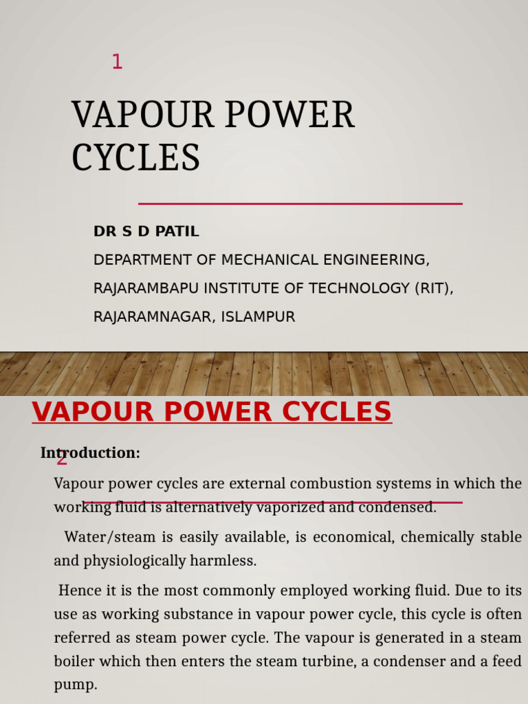 Vapour Power Cycle Edited | PDF | Steam | Boiler