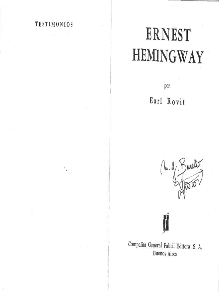Rovit - Ernest Hemingway | PDF