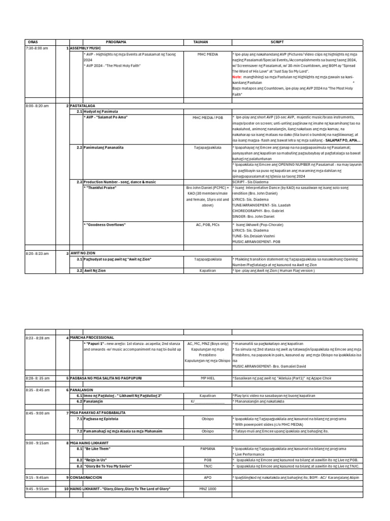 FINAL - TAUNANG PASALAMAT 2024 PROGRAM - rvsd2 | PDF