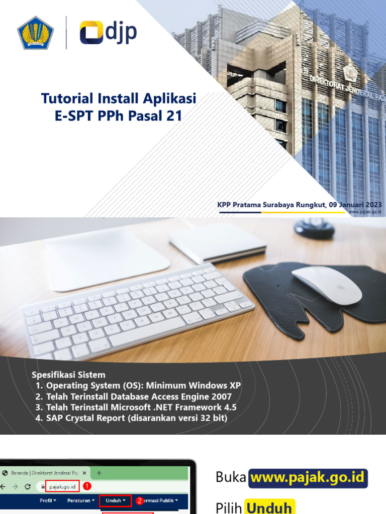 Slide Presentasi - Paparan - Tutorial Instalasi Dan Setting E-SPT PPH 21 | PDF