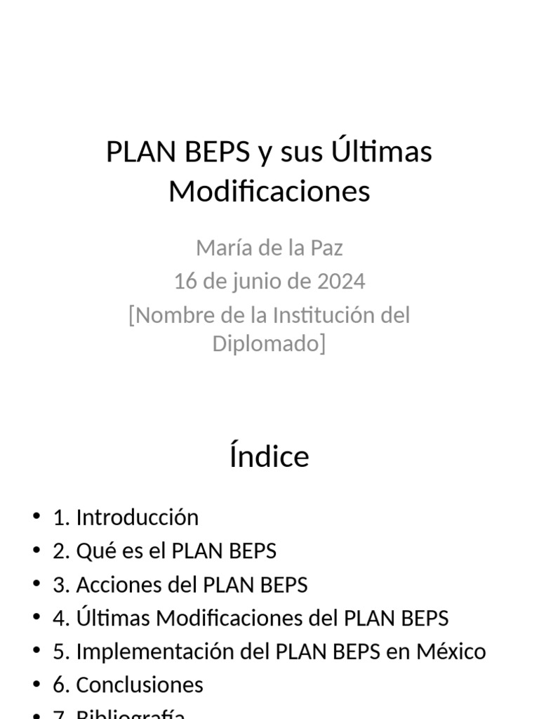 Presentacion PLAN BEPS | PDF | Economía mundial