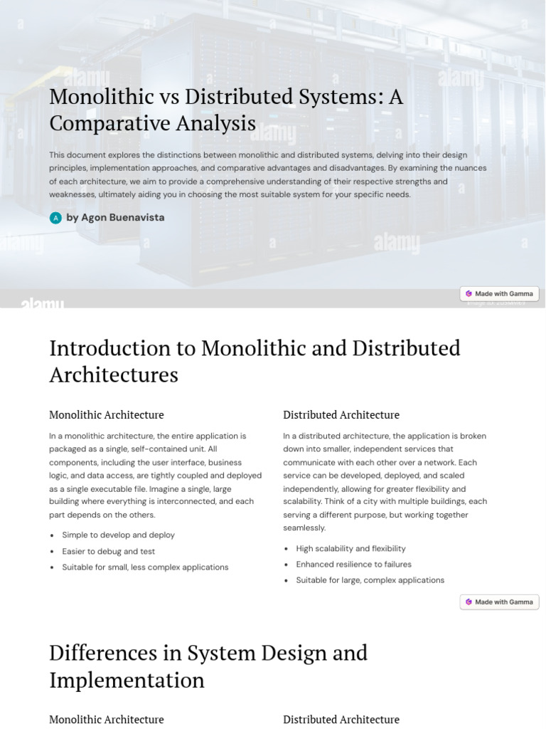 Monolithic vs Distributed Systems a Comparative Analysis | PDF ... Monolithic vs Distributed Systems a Comparative Analysis | PDF ...
