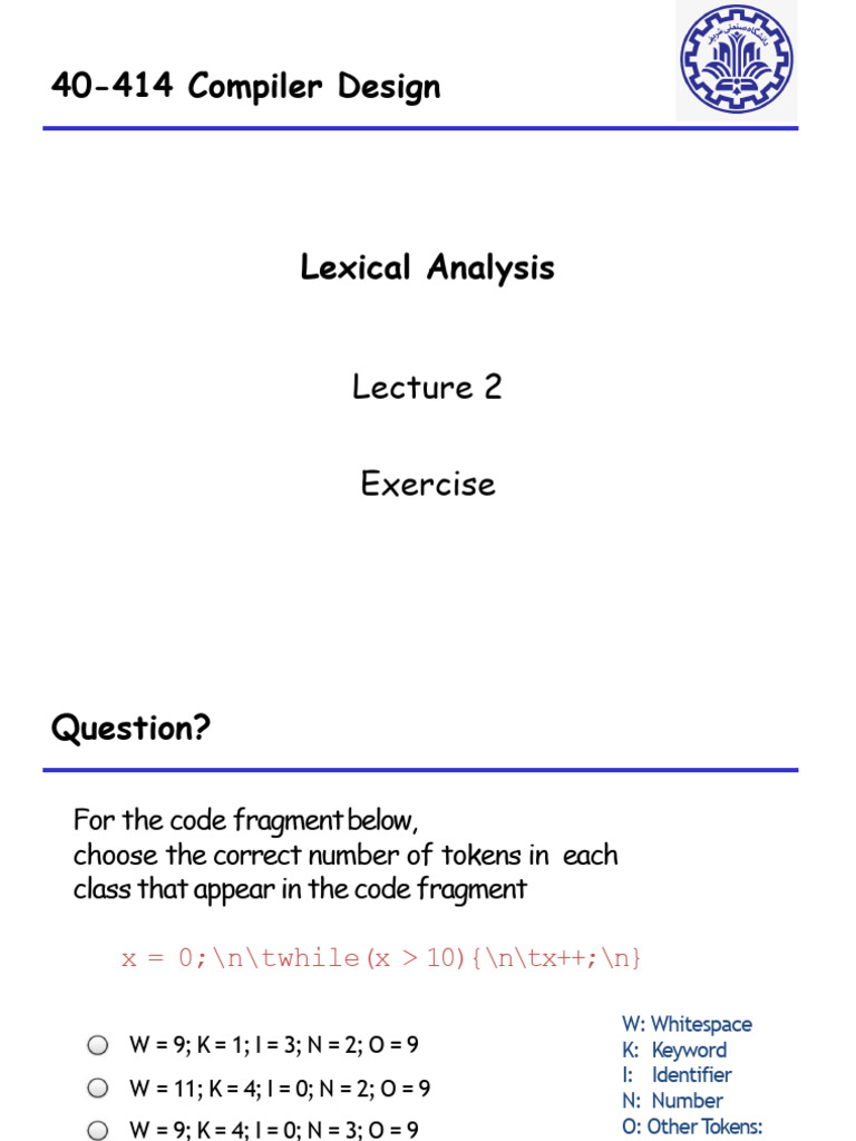 Lecture02 Lexical Analysis Exercise | PDF | Formalism (Deductive) | Software Development