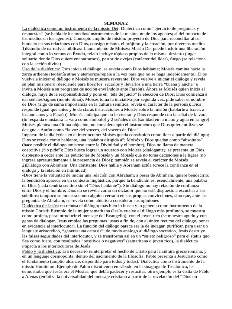 Dialéctica y Missio Dei en la Biblia | PDF | Jesús | Moisés