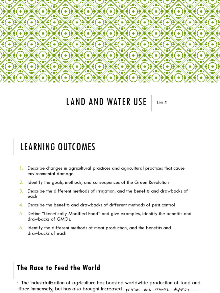 Land and Water Use. STUDENT | PDF | Agriculture | Genetic Engineering