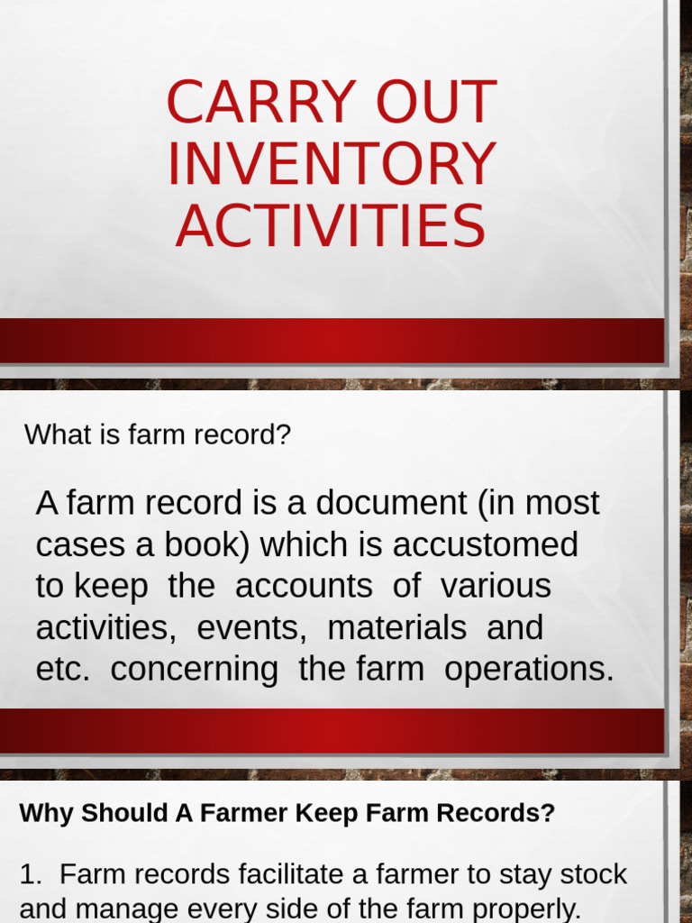 Inventory Activities | PDF | Farms | Expense