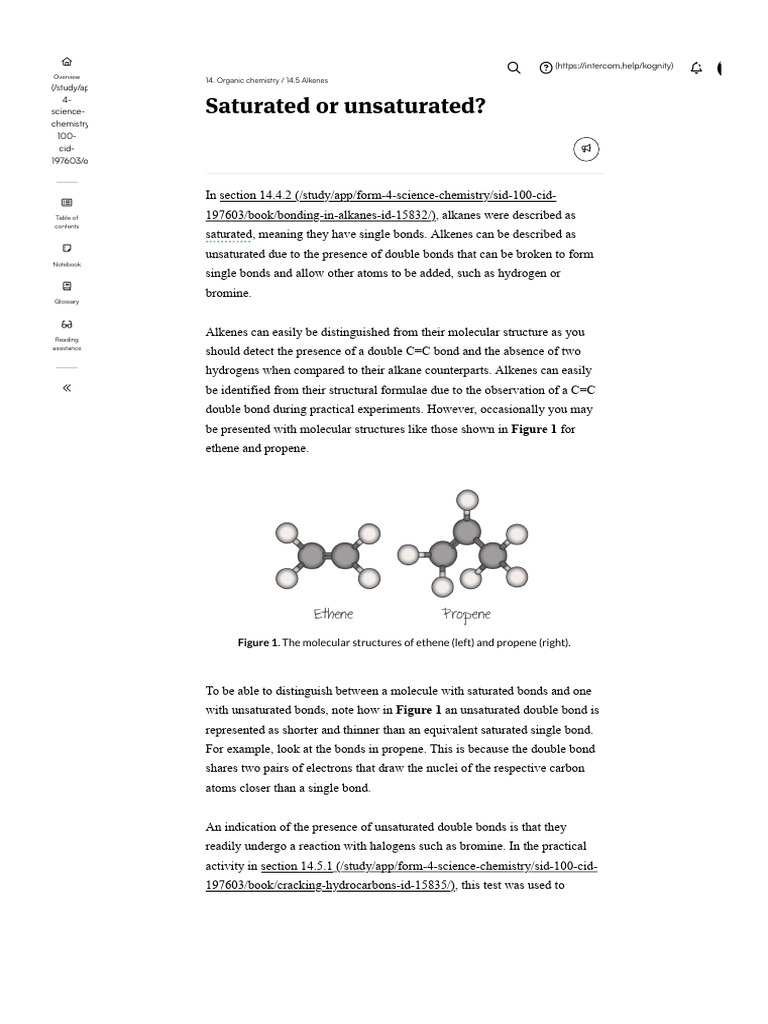 Saturated or Unsaturated? - Cambridge IGCSE™ Chemistry FE2019 | PDF | Alkene | Chemical Bond