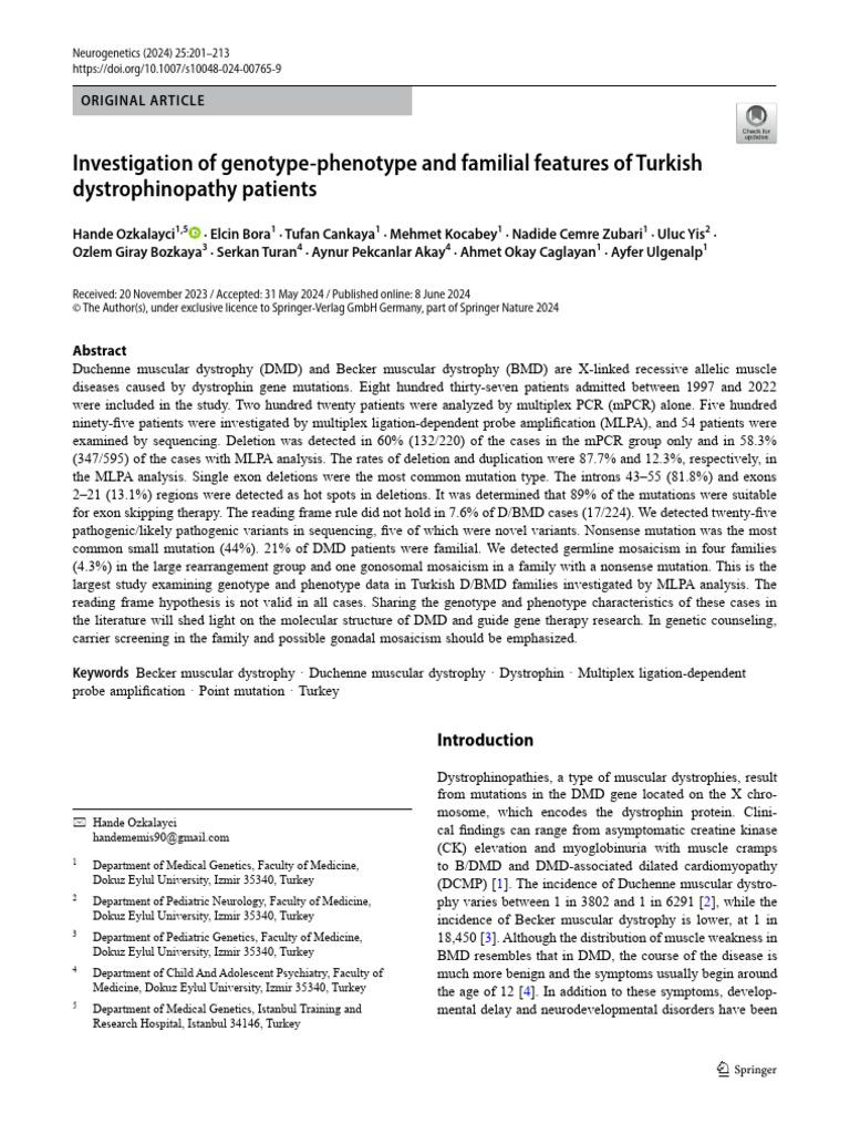 s10048-024-00765-9 | PDF | Polymerase Chain Reaction | Molecular Genetics