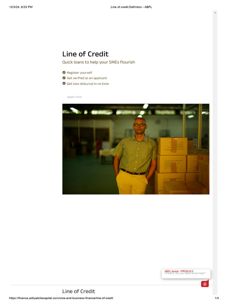 Line of Credit Definition - ABFL | PDF