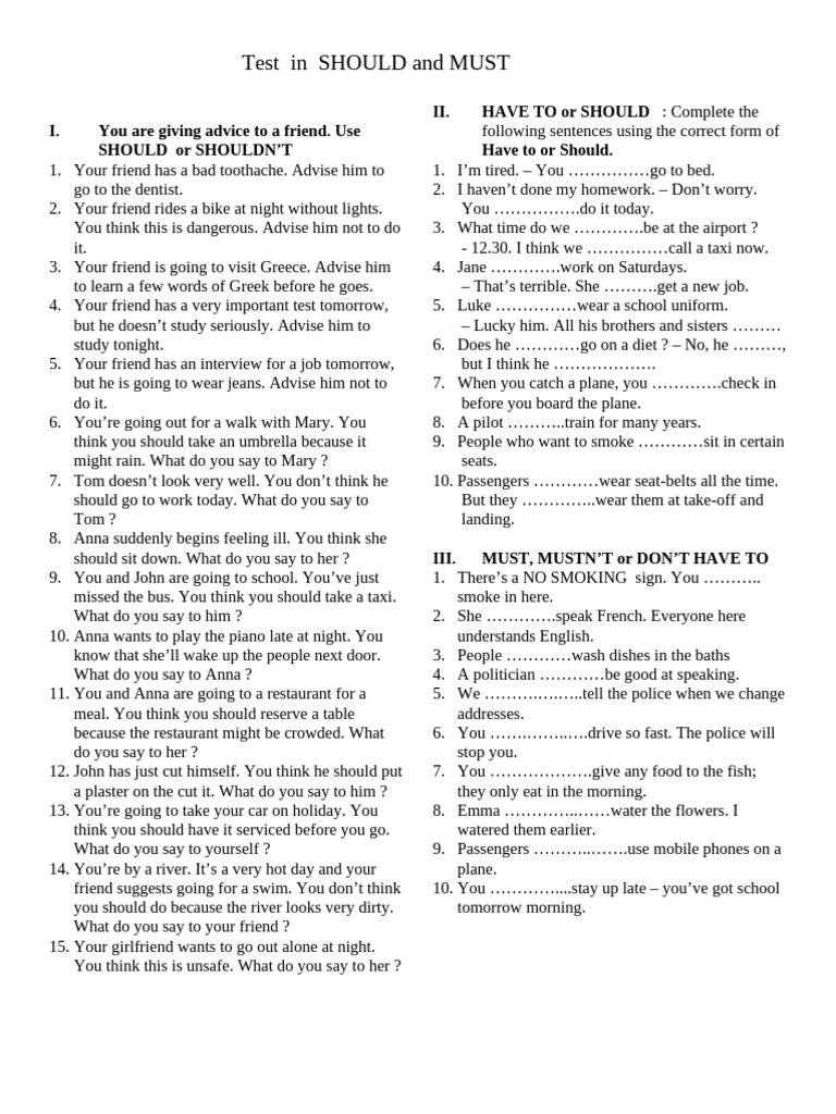 SHOULD and MUST | PDF