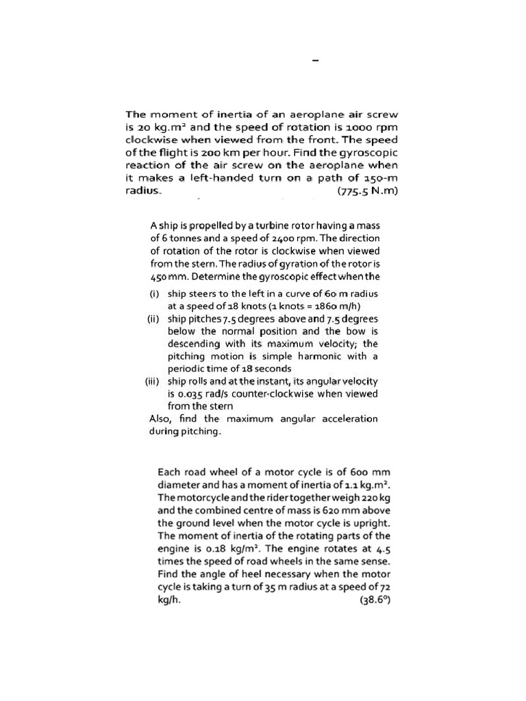 Gyroscopic Couple Effects Analysis | PDF