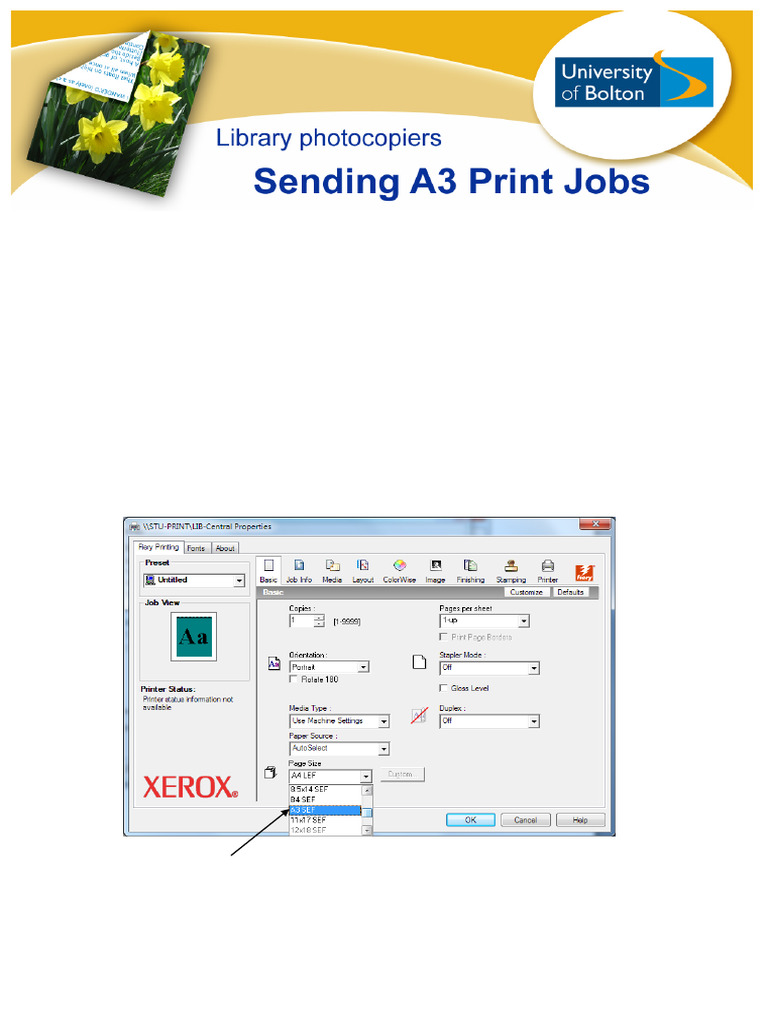 Sending A3 Print Jobs From Office | PDF