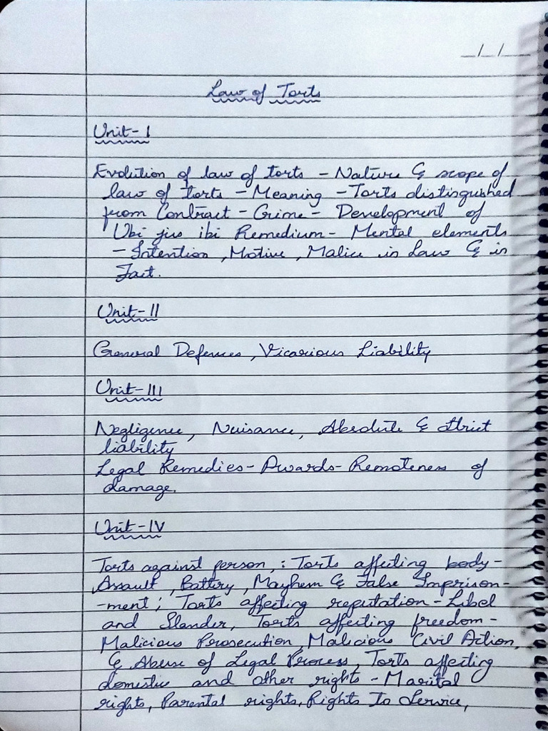 Torts Class Notes | PDF