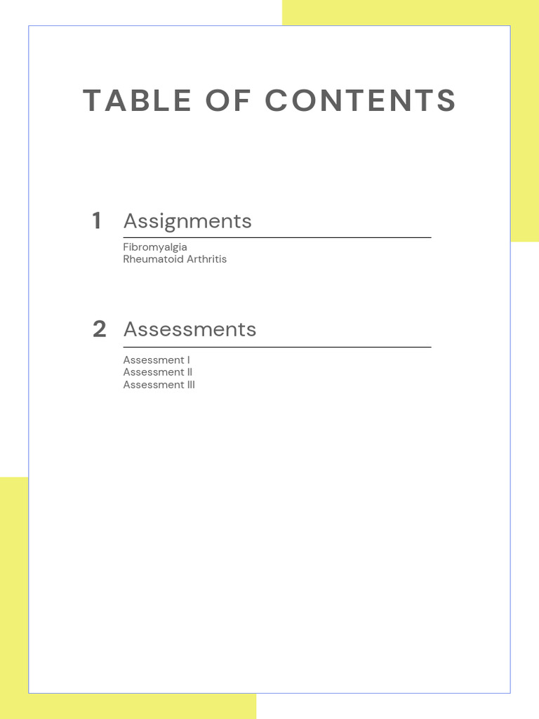 Black and White Minimalist Table of Contents Document A4 | PDF