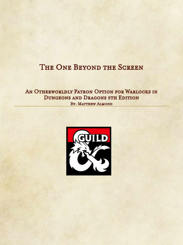 Warlock Subclass: One Beyond the Screen | PDF | D20 System | Gary Gygax ...