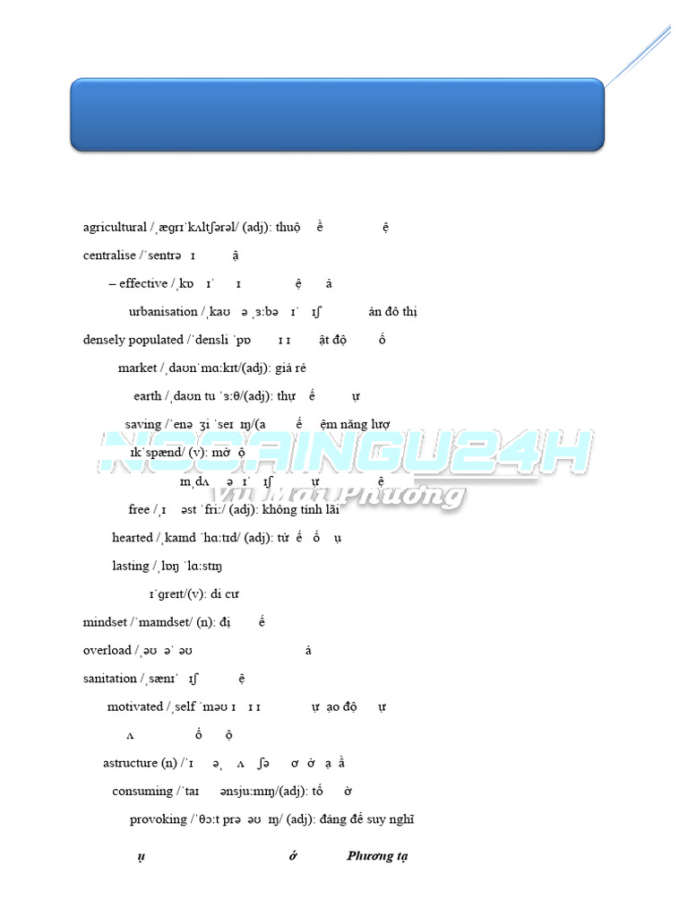 Vocabulary and Grammar for Urbanization | PDF | Hanoi | Vietnam