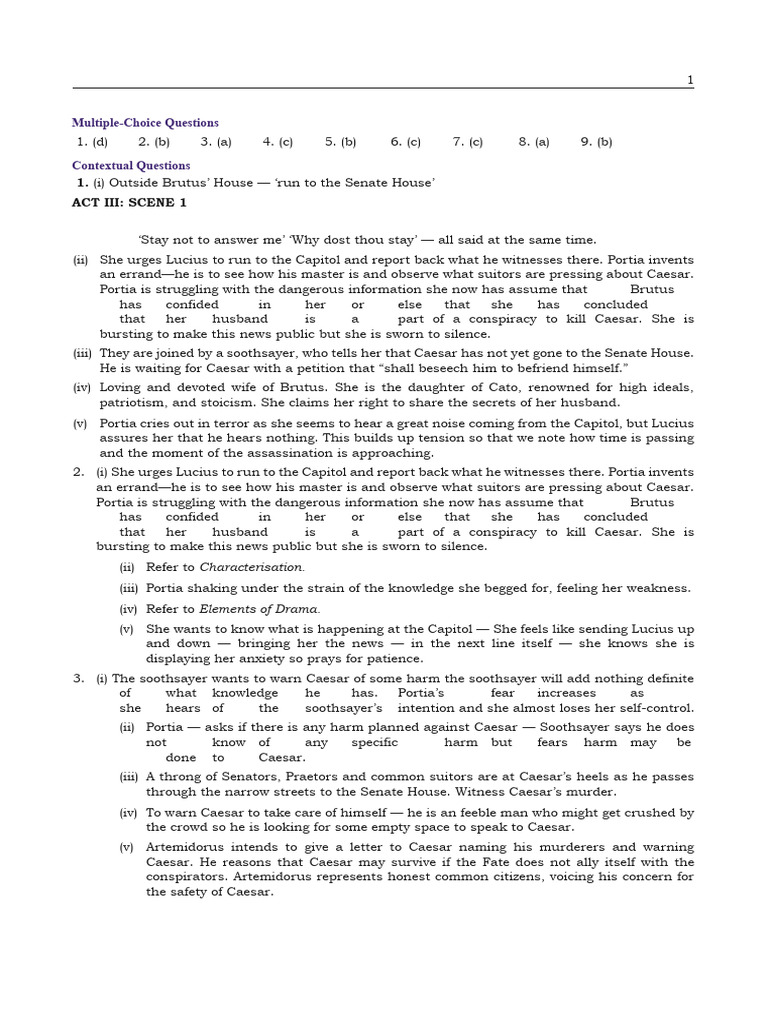 Julius Caesar Workbook - Teachers Handbook | PDF | Mark Antony | Julius ...