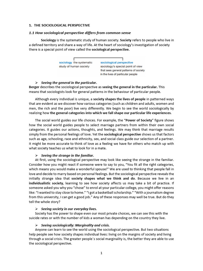 Chapter 1 Sociology Pdf Sociology Social Structure