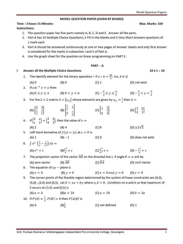 537842834604103092_2nd_puc_maths_10_set_model_paper_2022-23 | PDF ...