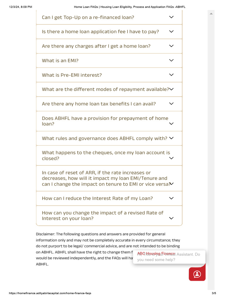 ABHFL Home Loan FAQs | PDF | Mortgages | Loans