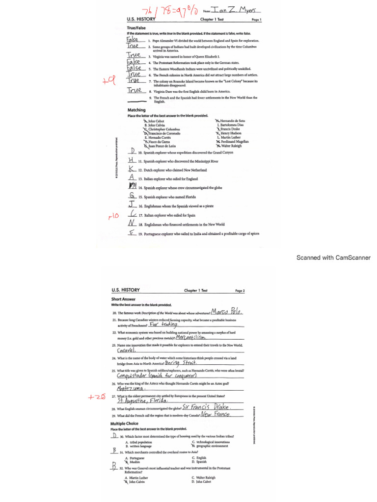 CH 1 Test | PDF