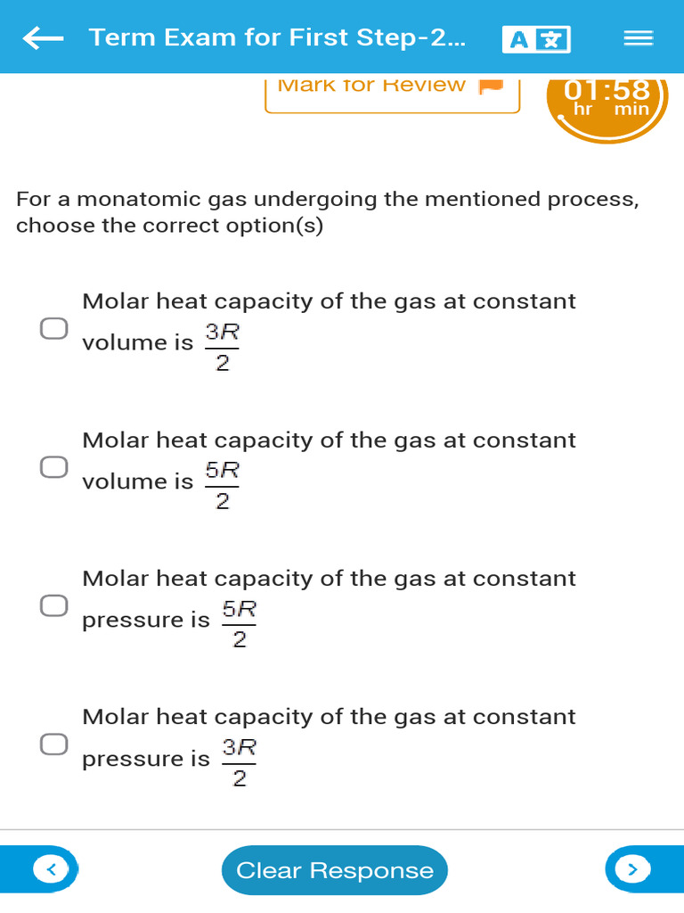 Monatomic Gas Heat Capacities Exam | PDF