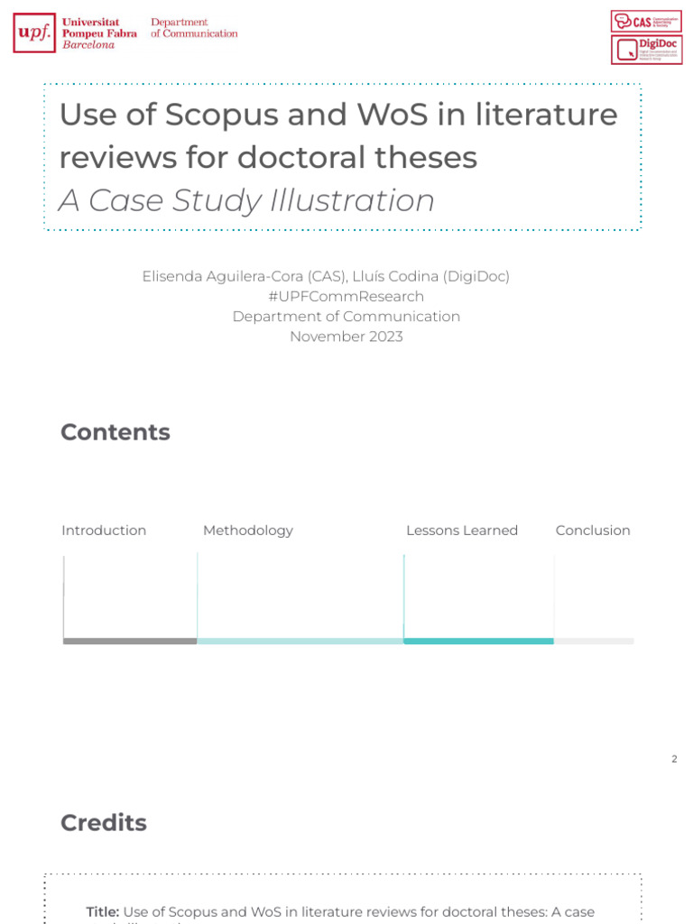 Scopus & WoS in Doctoral Literature Reviews | PDF | Literature Review ...