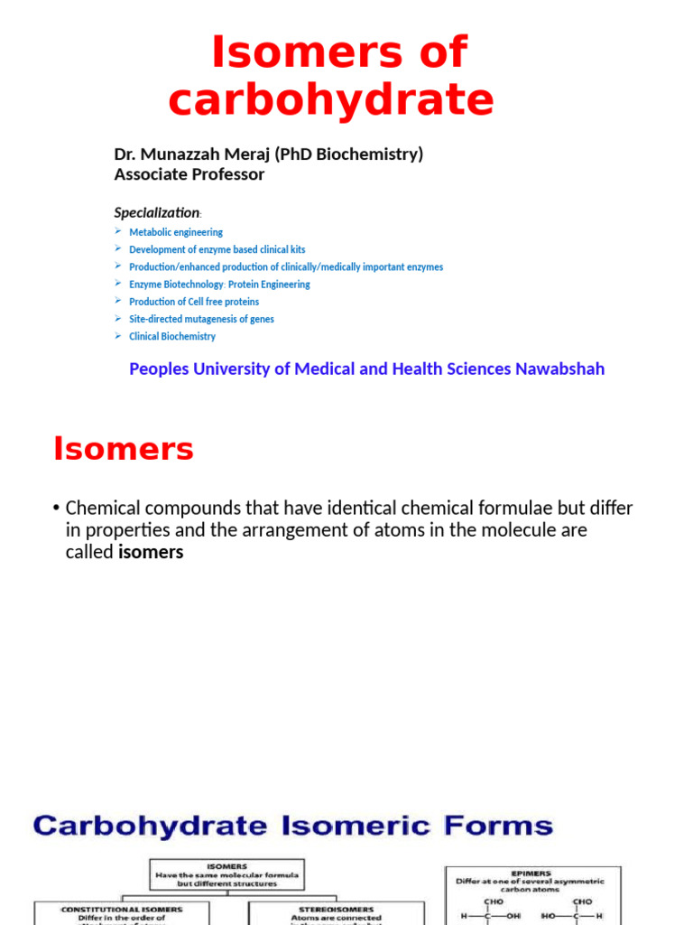 Carbohydrate Isomers Explained | PDF