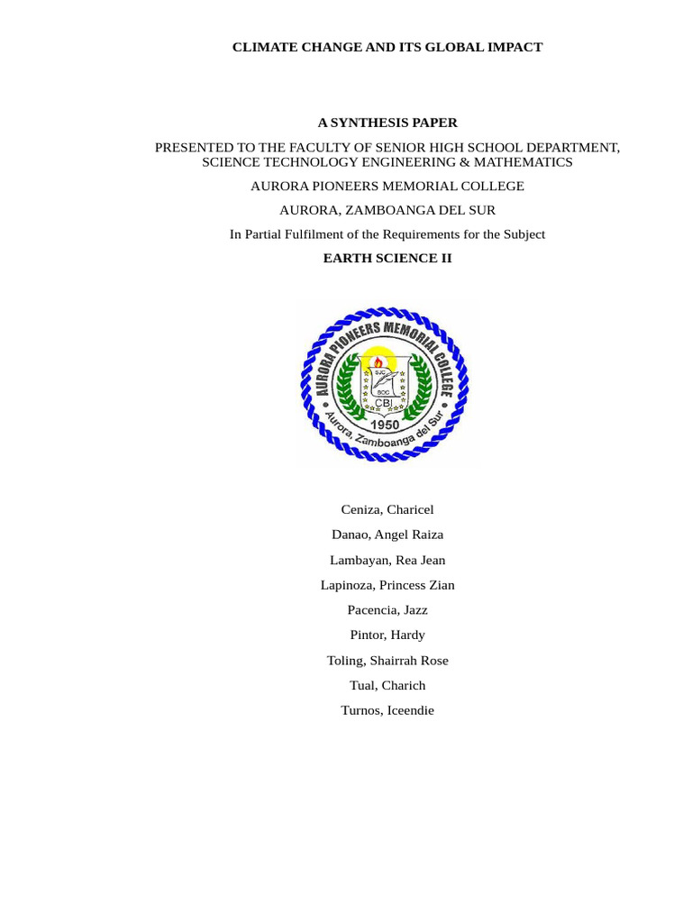 Climate Change and Its Global Impact Introduction | PDF | Climate ...