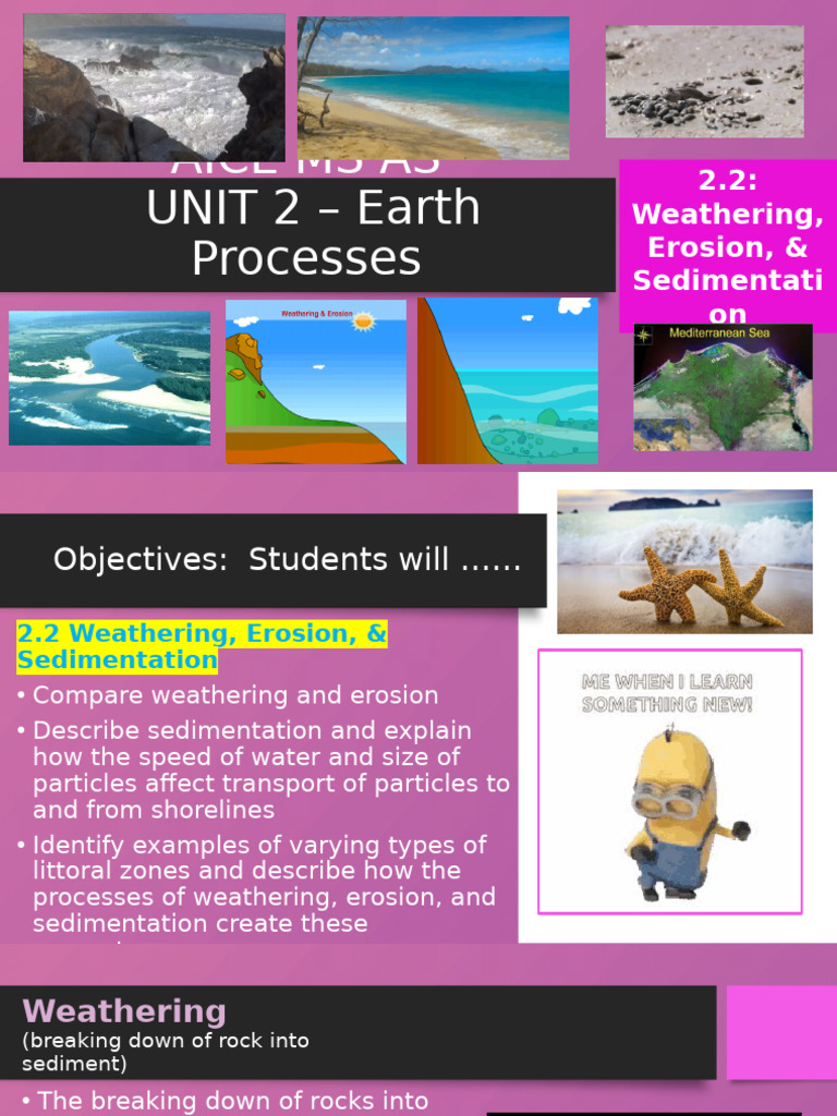 AICE MS As Unit 2-2 Weathering, Erosion, & Sedimentation | PDF ...