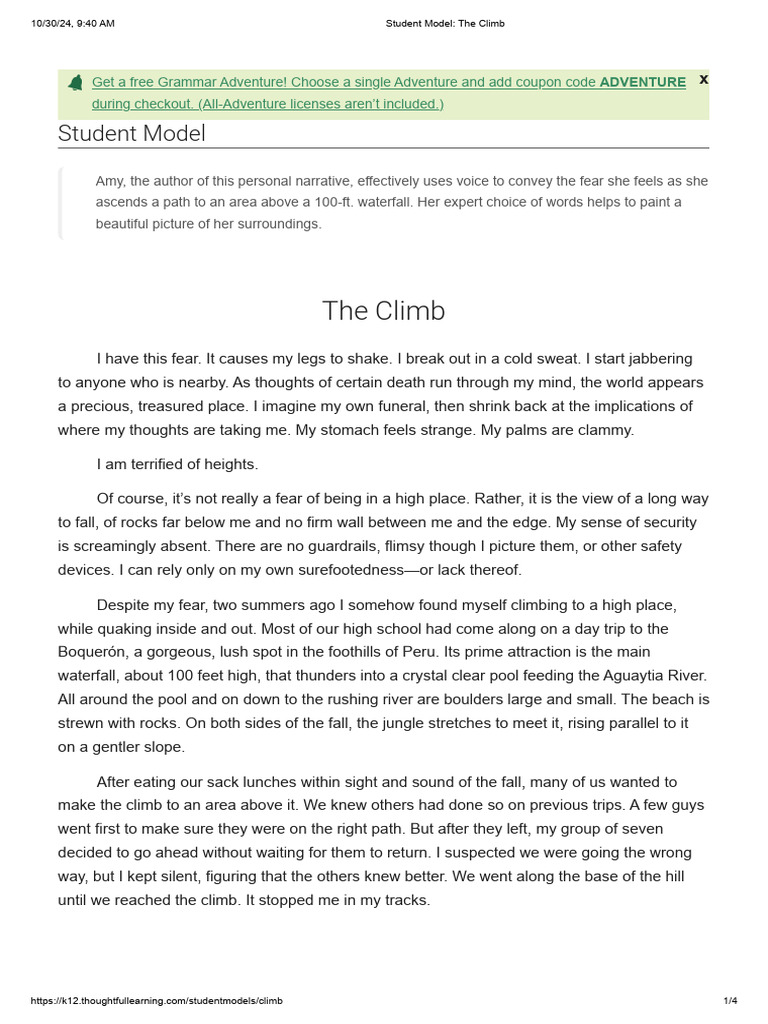 Student Model - The Climb | PDF