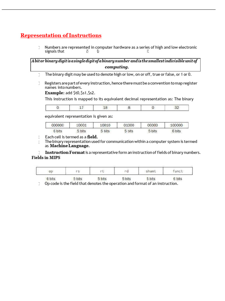 Unit 1, Representation of Instructions, Logical Operations, Controlled Operations | PDF ...