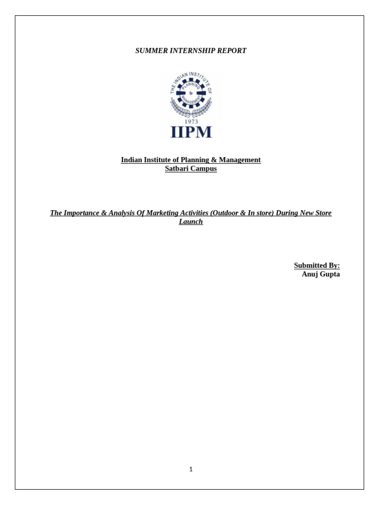 Reliance Retail Project | PDF | Retail