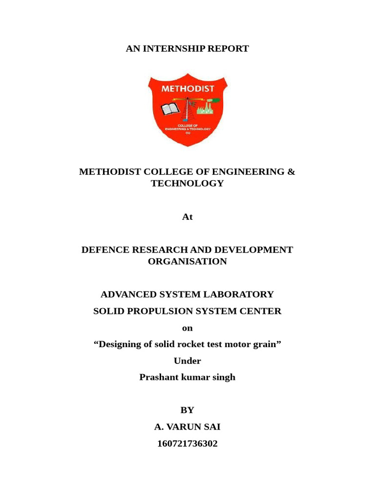 Internship Report | PDF | Rocket Propellant | Rocket