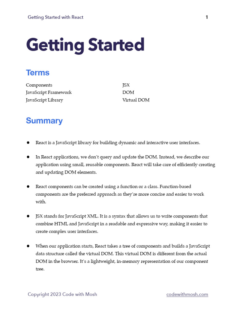 1 Getting Started With React Pdf