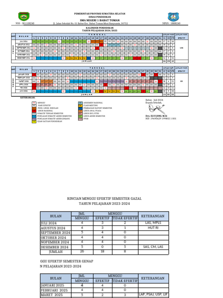 Kalender Pendidikan 2024-2025 | PDF