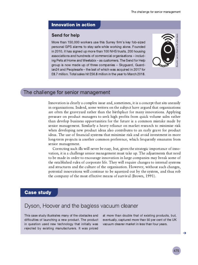 Case Study -Dyson Hoover and the Bagless Vacuum Cleaner | PDF
